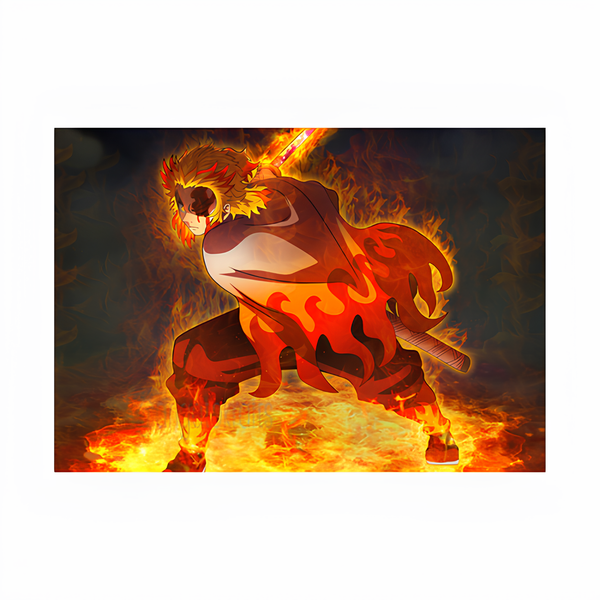 Flame Breathing Ninth Form Kyojuro Rengoku Poster – Inkyprinty.in