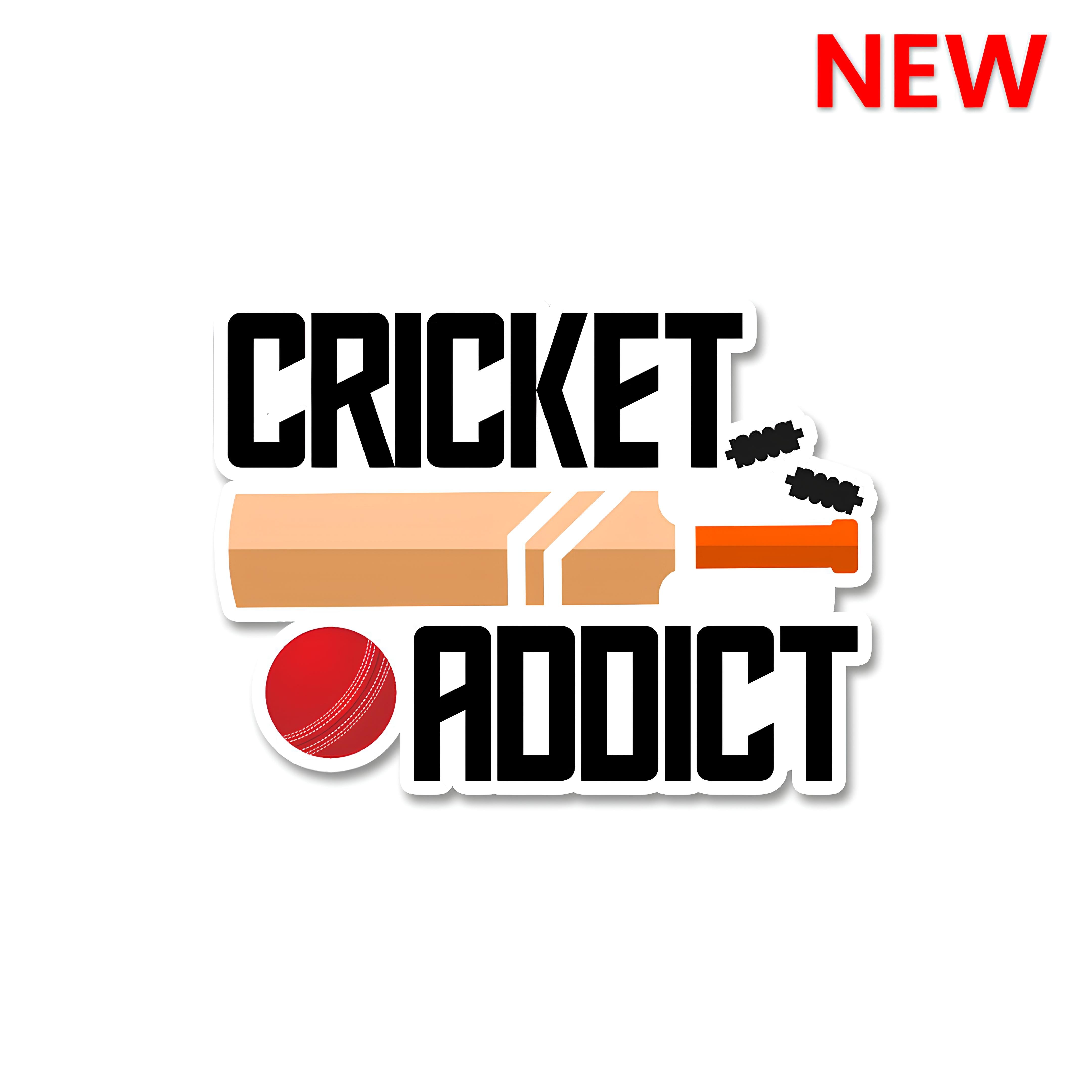 cricket addict sticker – Inkyprinty.in