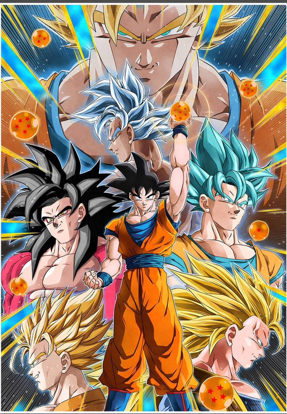 DRAGON BALL Z GOKU ALL VERSIONS POSTER – Inkyprinty.in